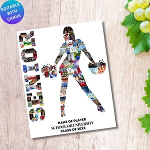Cheerleader Photo Collage Canva Frame Template, Senior Cheerleading ...