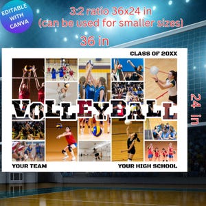Volleyball Photo Collage Template: Customizable Senior Night Gift ...
