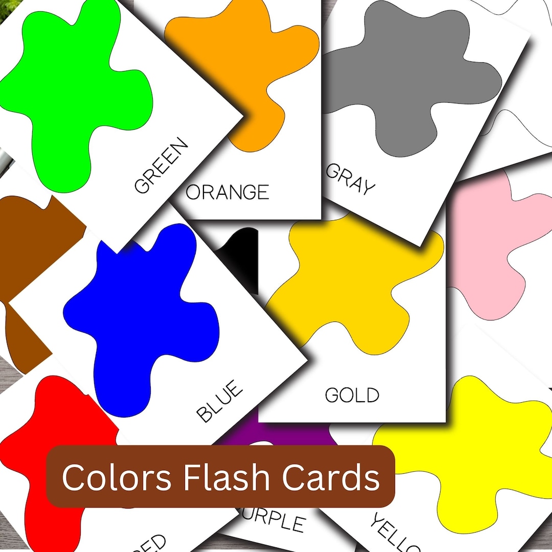 Colors Flash Cards for Kids,set of 12,toddlers & Pre-school Cards ...