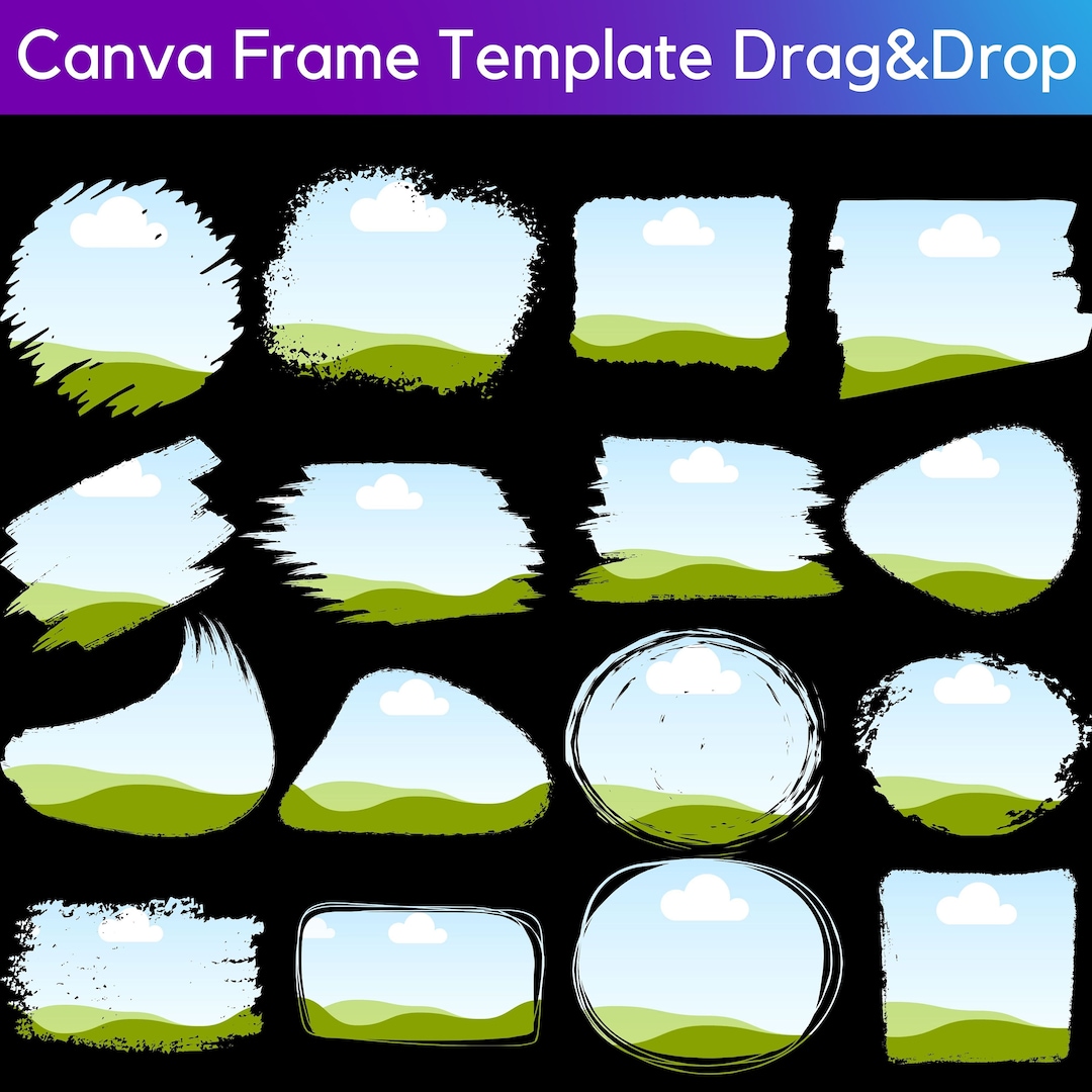 16 Canva Frame Template Bundle,easy Drag and Drop,editable Canva Frame ...