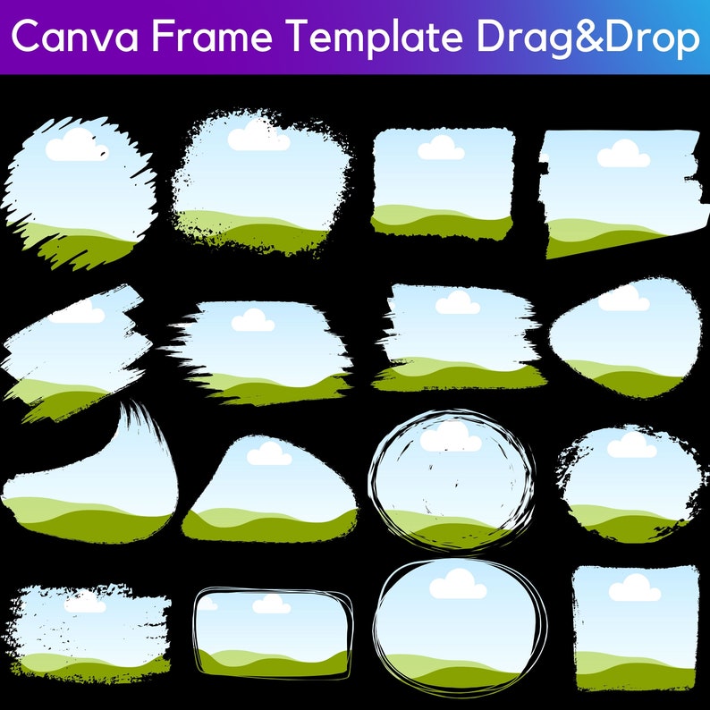 16 Canva Frame Template Bundle,easy Drag and Drop,editable Canva Frame ...
