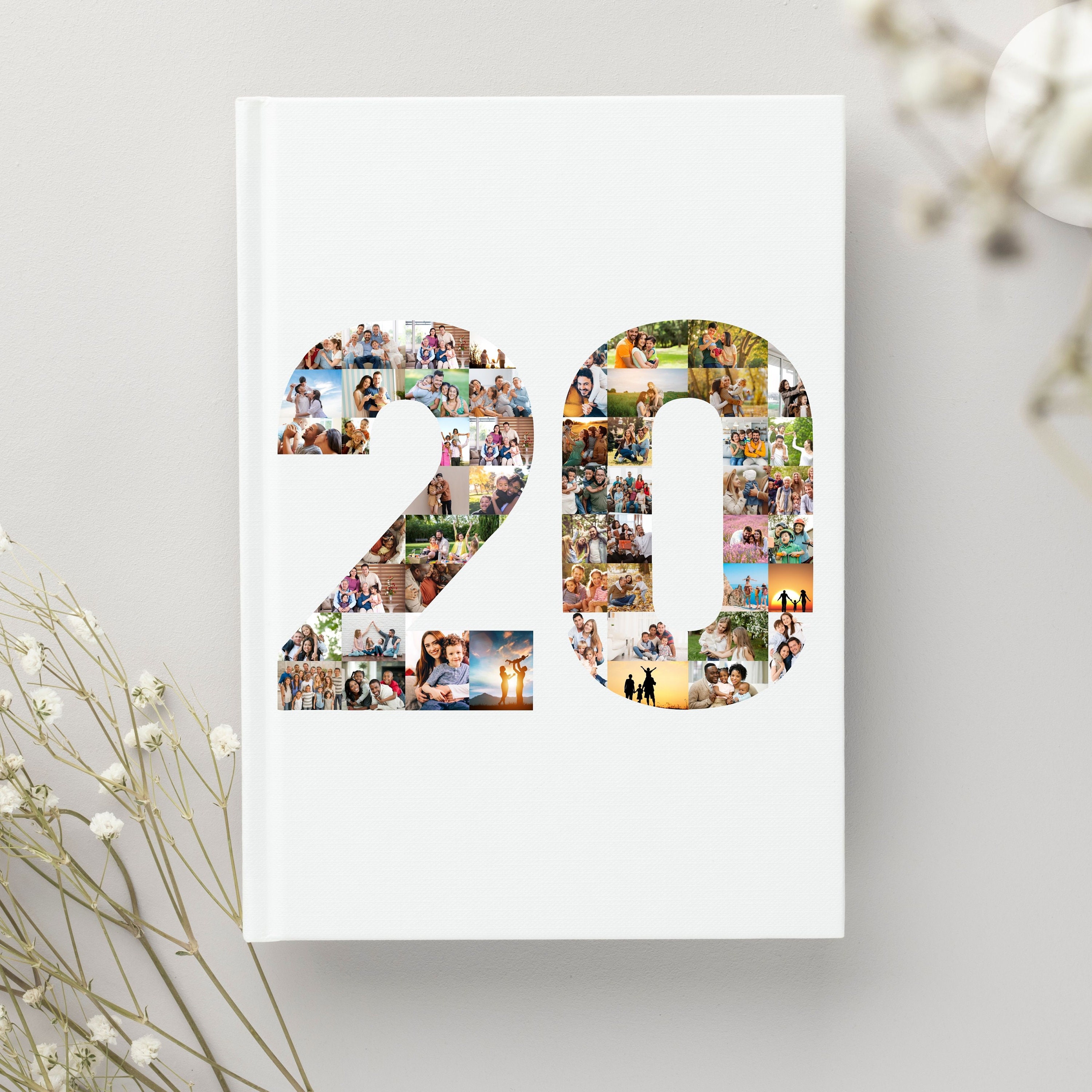 20 Twenty Number Collage Canva Frame Template,editable Canva for a ...