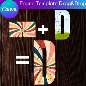 Retro Letters Canva Frames Template Bundle,alphabet Canva,easy Drag and ...