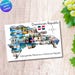 Dominican Republic Map Photo Collage, Travel Memory Canva Template ...
