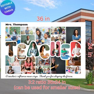 Teacher Photo Collage Canva Frame: Personalized End of Year Gift ...