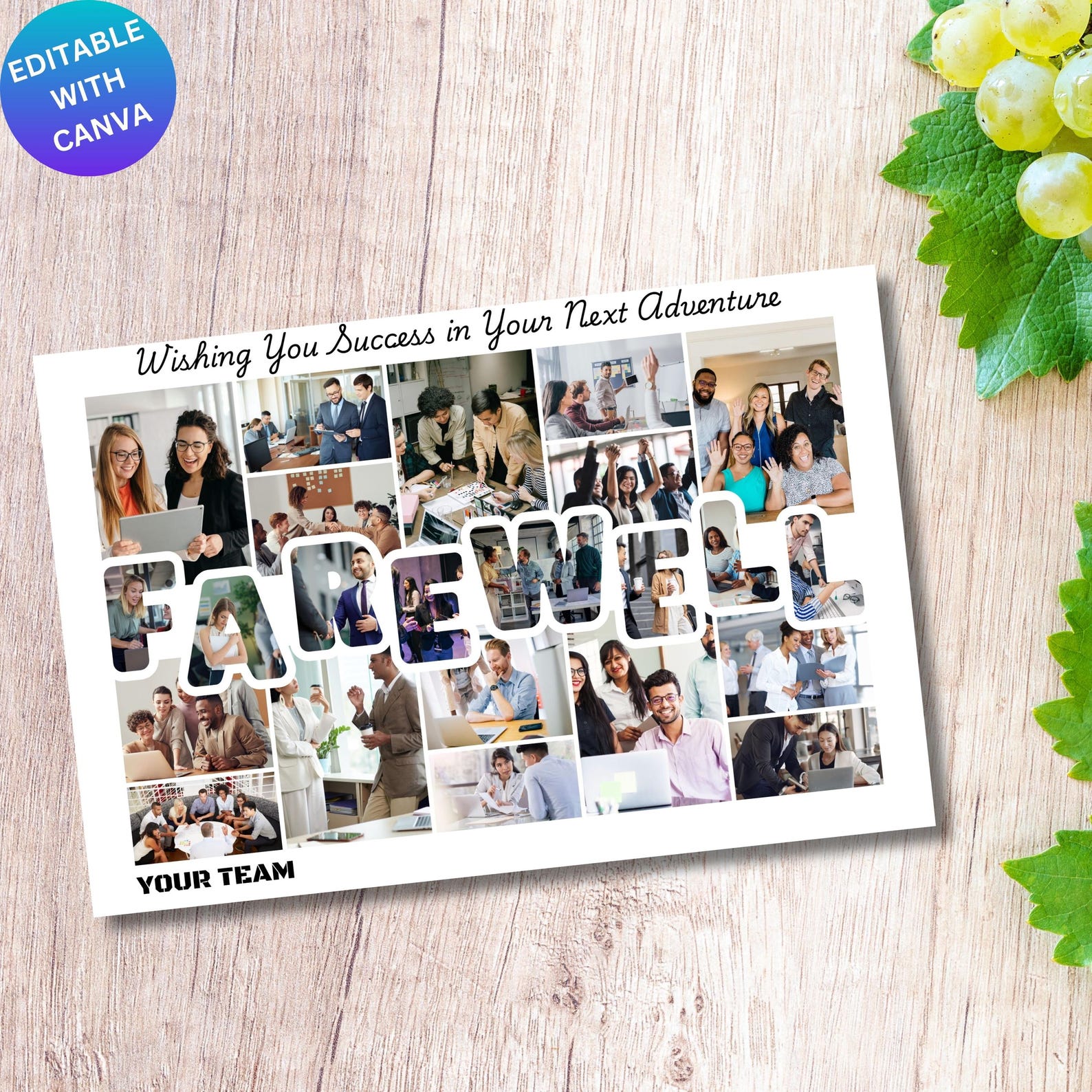 Farewell Photo Collage Template: Customizable Goodbye Gift (digital ...