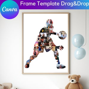 Basketball Player Collage Canva Frame Template (digital Download) - Etsy