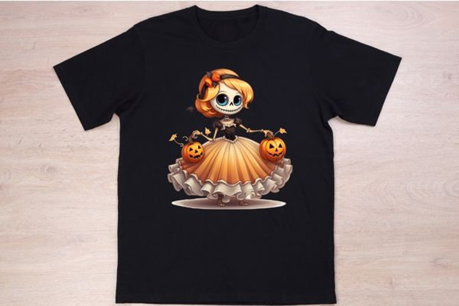 Watercolor Halloween Skeleton Princess PNG Clipart Bundle (digital ...
