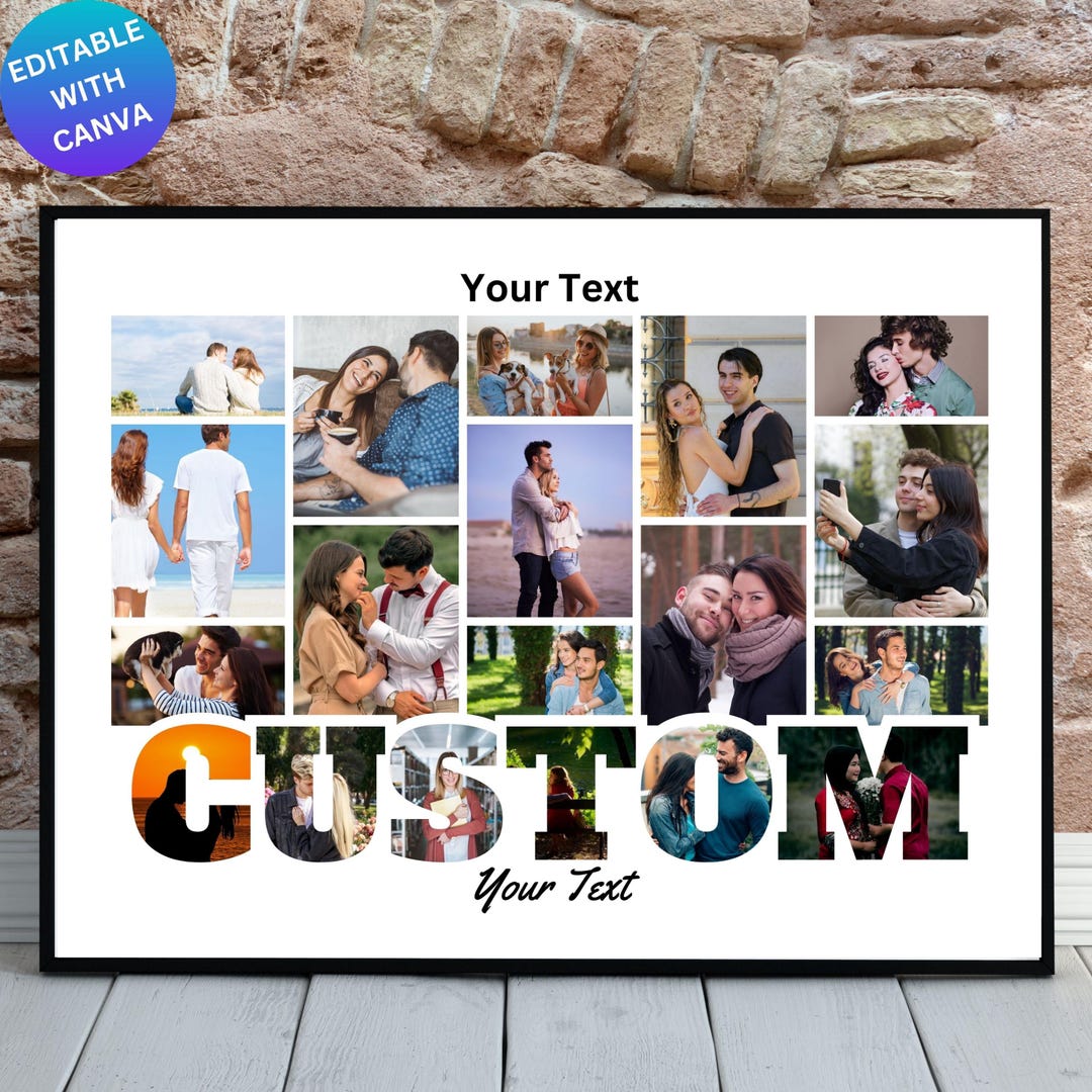 Personalized Photo Collage Template: Custom Wall Art (digital Download ...