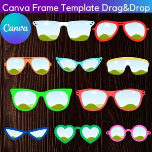Sunglasses Canva Frame Template Bundle,make Your Own Sunglass Design in ...