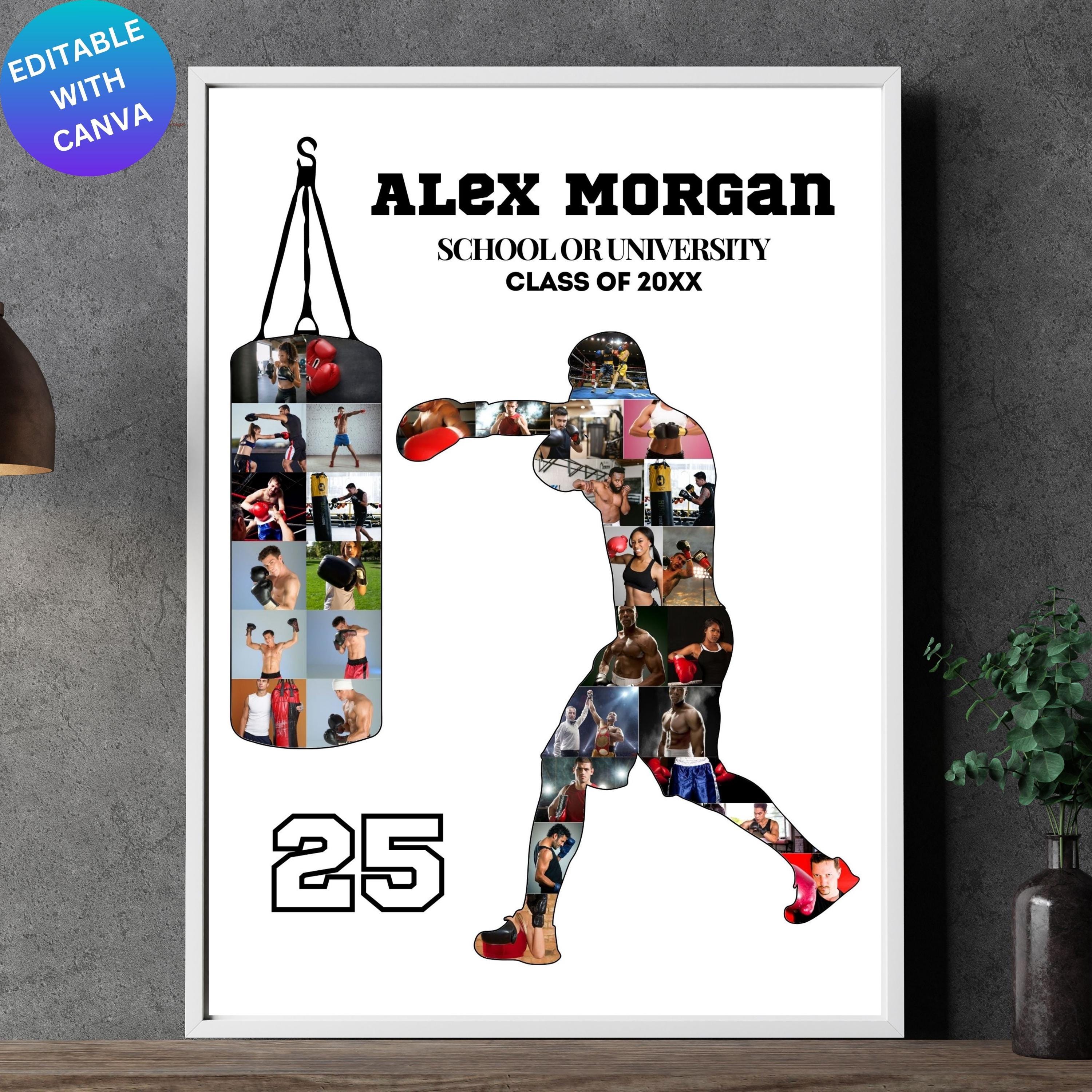 Boxing Photo Collage Canva Frame Template, Customizable Boxing Keepsake ...