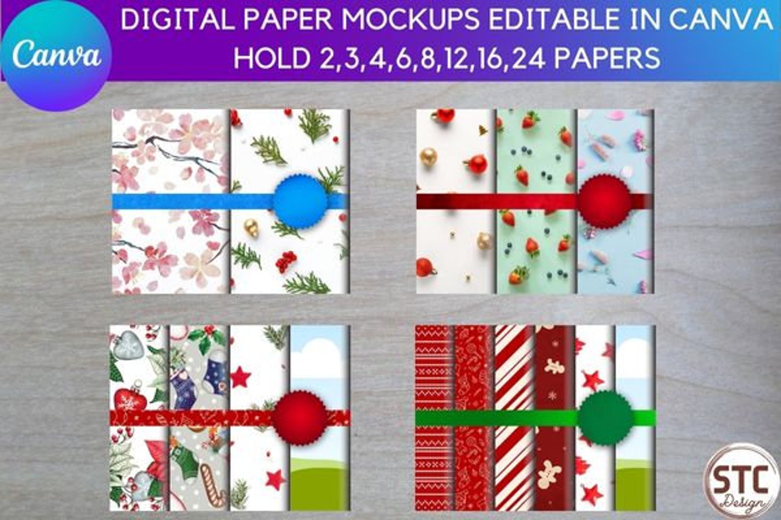 Digital Paper Mockup Canva Template Bundle: Drag & Drop Design (digital ...
