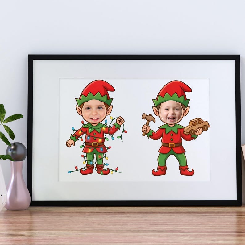 Elf Photo Face Canva Frame, Christmas DIY Face Cutout, Holiday Drag and ...