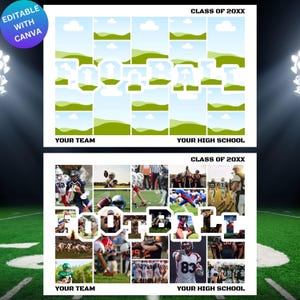 Football Photo Collage Template: Customizable Senior Night Gift ...