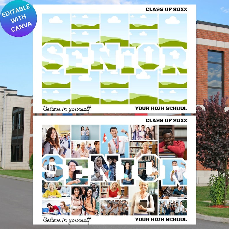 Senior Photo Collage Template: Graduation Keepsake (digital Download ...