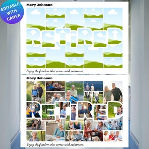 Retirement Photo Collage Template: Customizable Memory Poster (digital ...