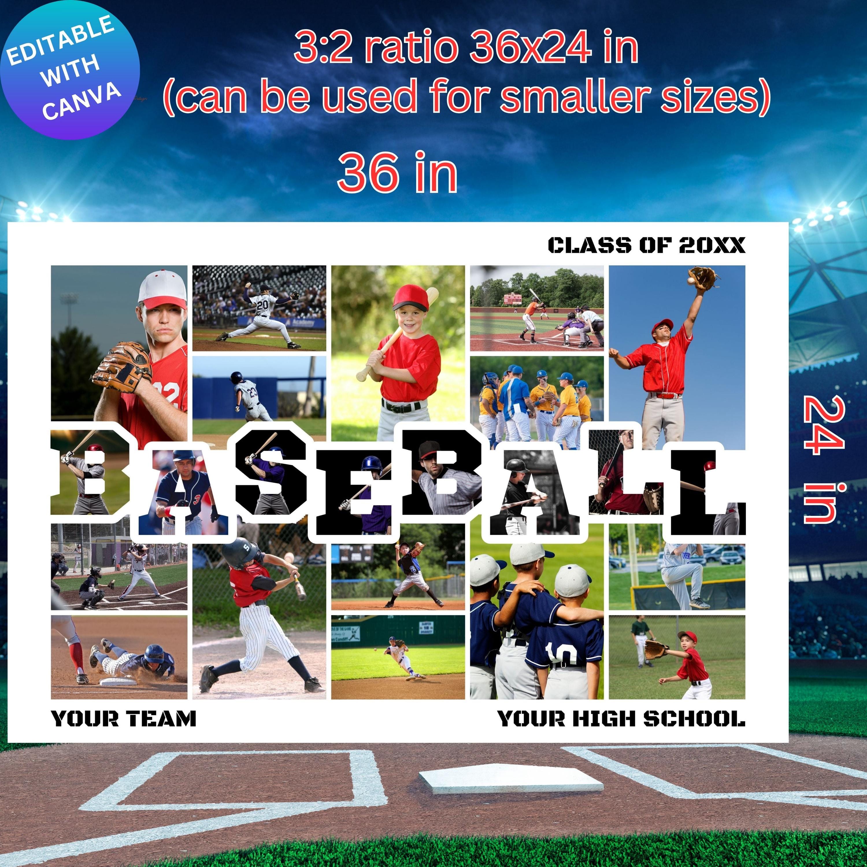 Baseball Photo Collage Template: Senior Night Keepsake (digital ...