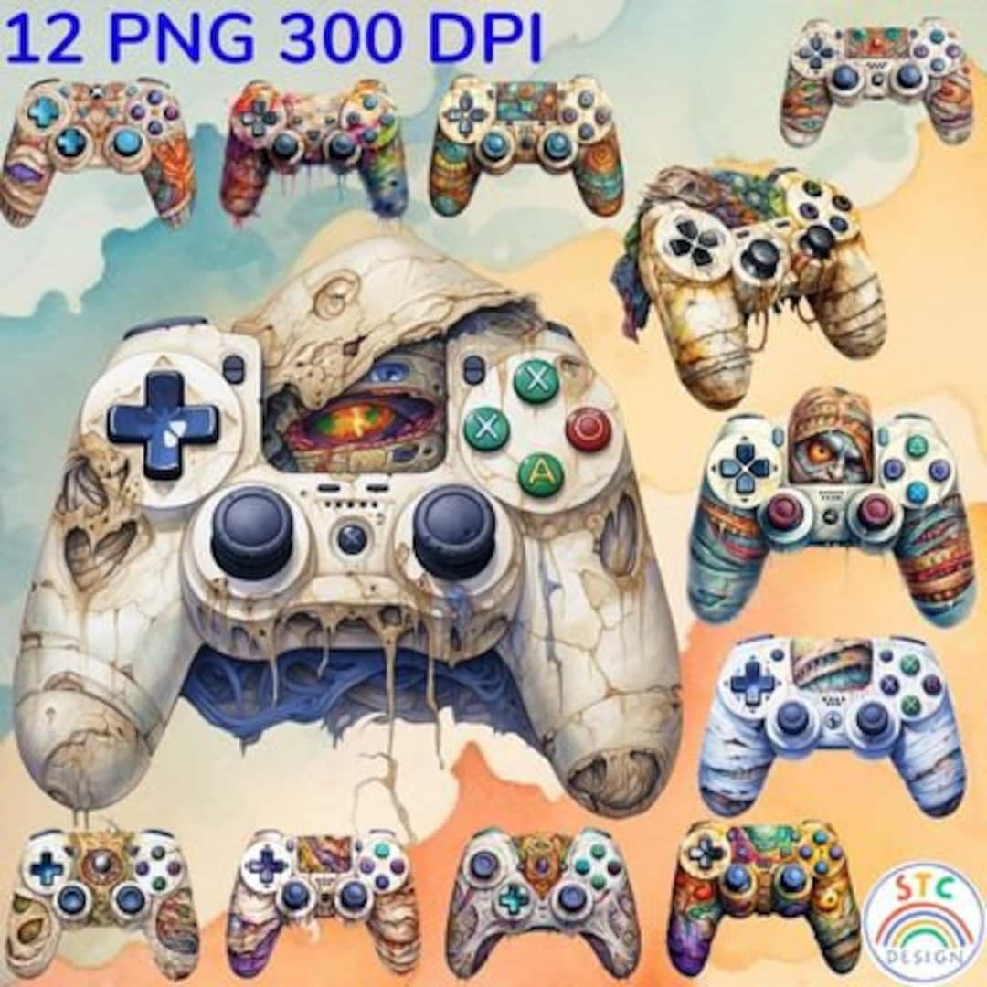 Funny Halloween Game Controller as Mummy Watercolor PNG Sublimation ...