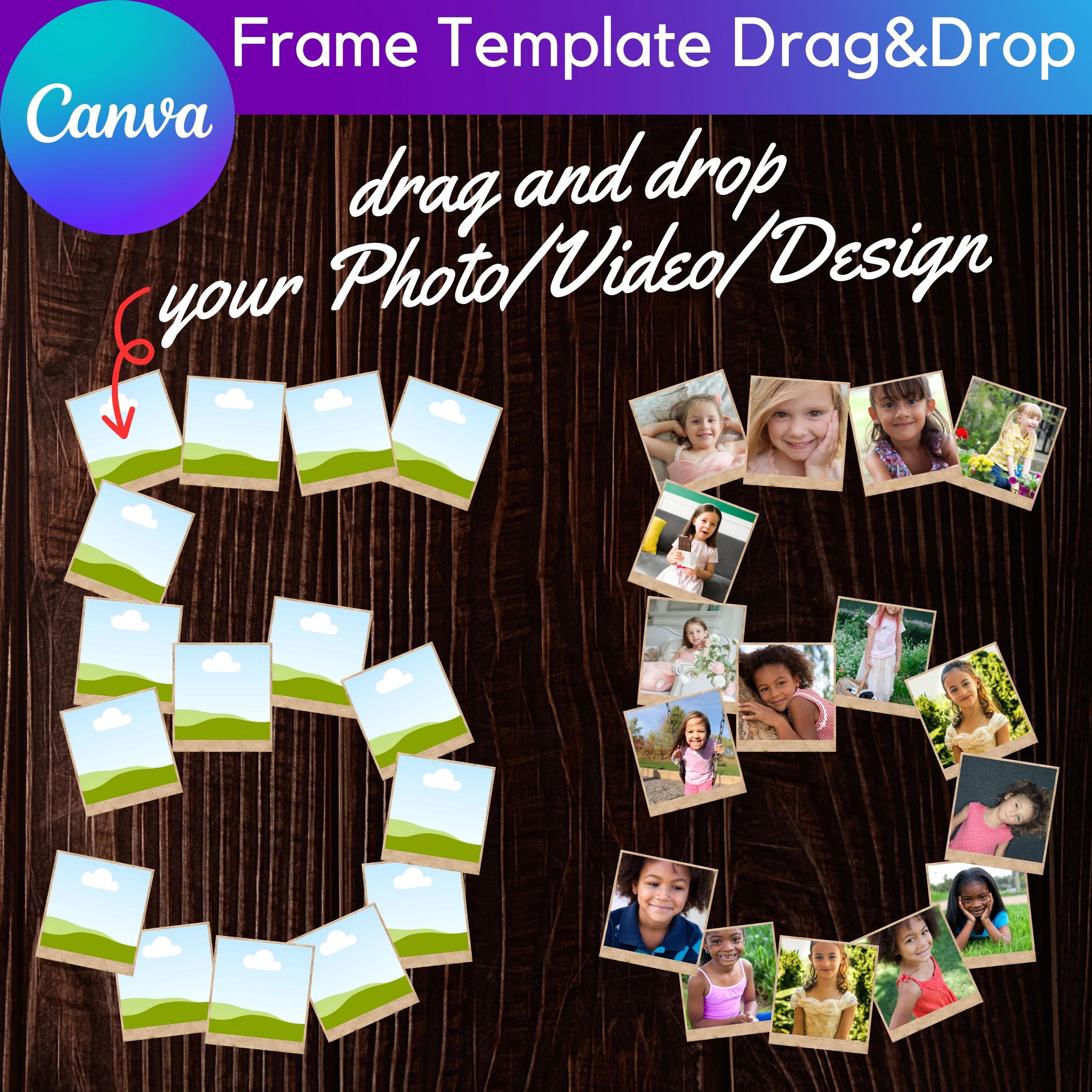 Number Five Photo Collage Canva Frame: 5th Birthday Gift (digital ...
