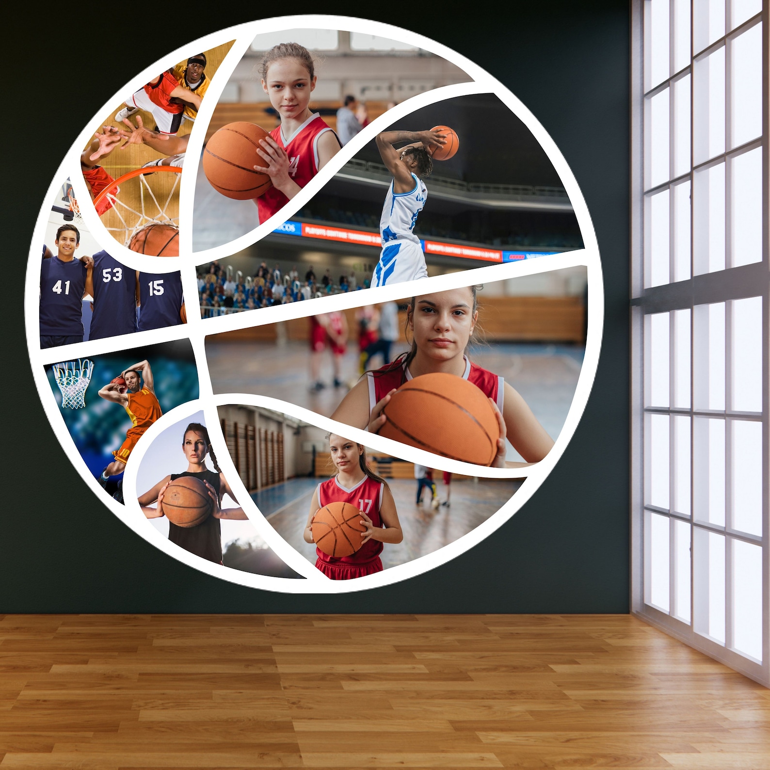 Basketball Photo Collage Canva Frame Template: Drag & Drop (digital ...
