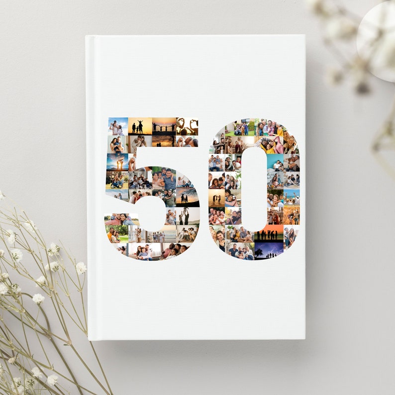 50th Birthday Photo Collage Canva Template: Drag & Drop (digital ...