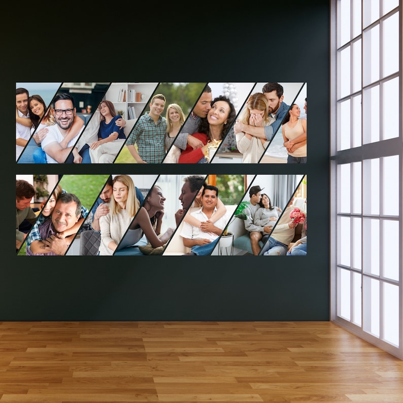 Trapezoid Photo Collage Canva Frame Template: Grid Art (digital ...