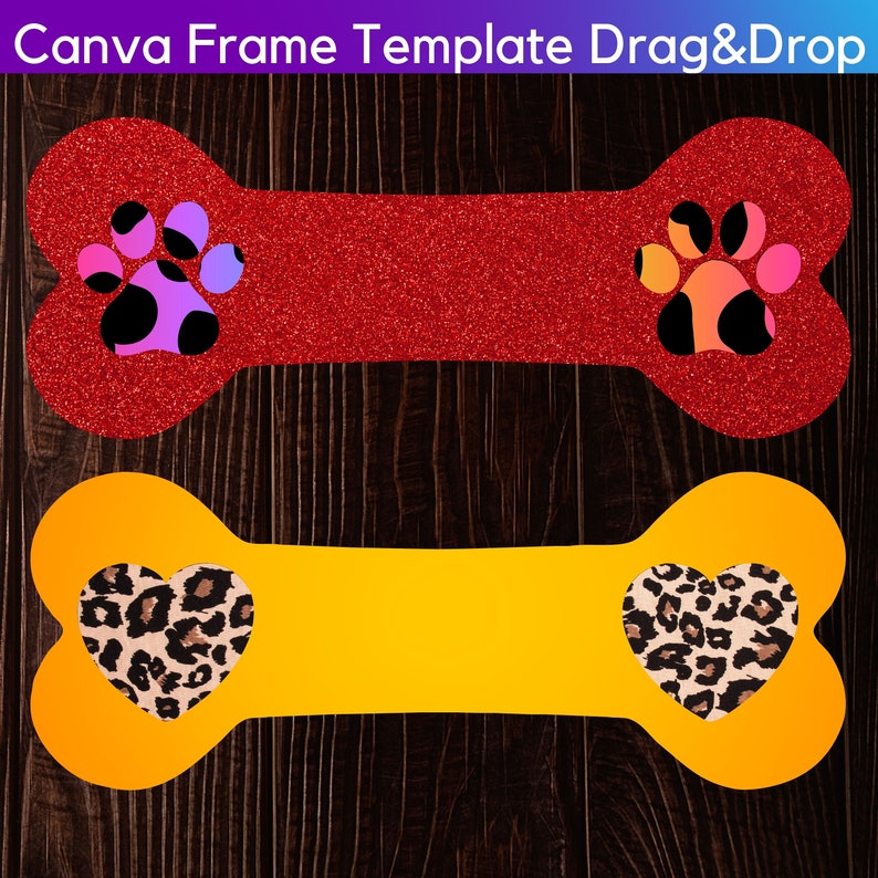 Paw Print Photo Collage Canva Frame Template Bundle (digital Download ...