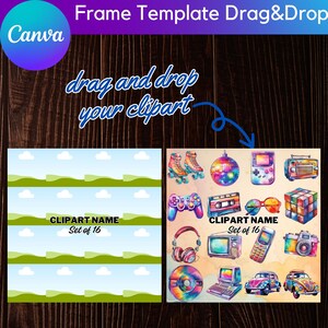 Clipart Mockup Canva Frame Template for Etsy Sellers,easy Drag and Drop ...