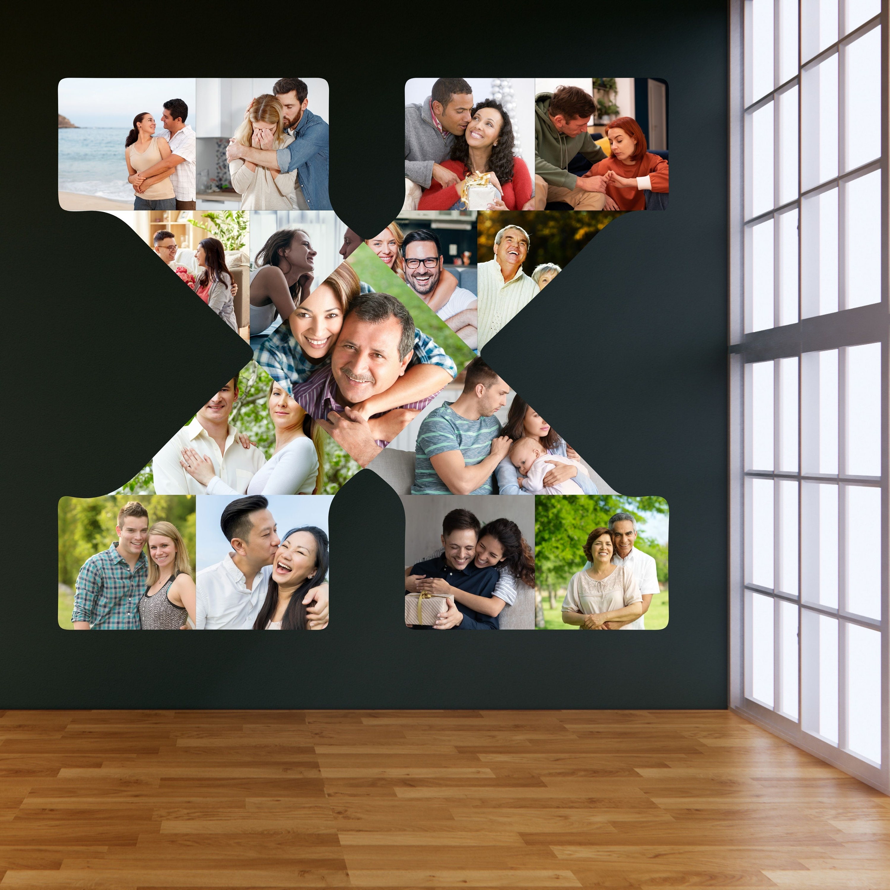 Letter X Collage Canva Frame Template,alphabet Photo Collage,easy Drag ...