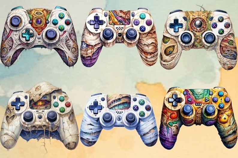 Funny Halloween Game Controller as Mummy Watercolor PNG Sublimation ...