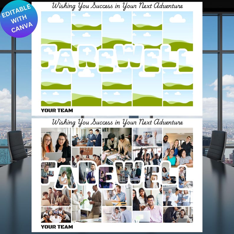 Farewell Photo Collage Canva Frame Template,customizable Goodbye Memory ...
