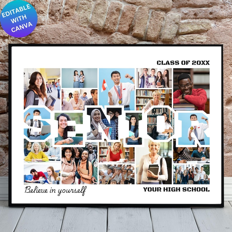 Senior Photo Collage Template: Graduation Keepsake (digital Download ...
