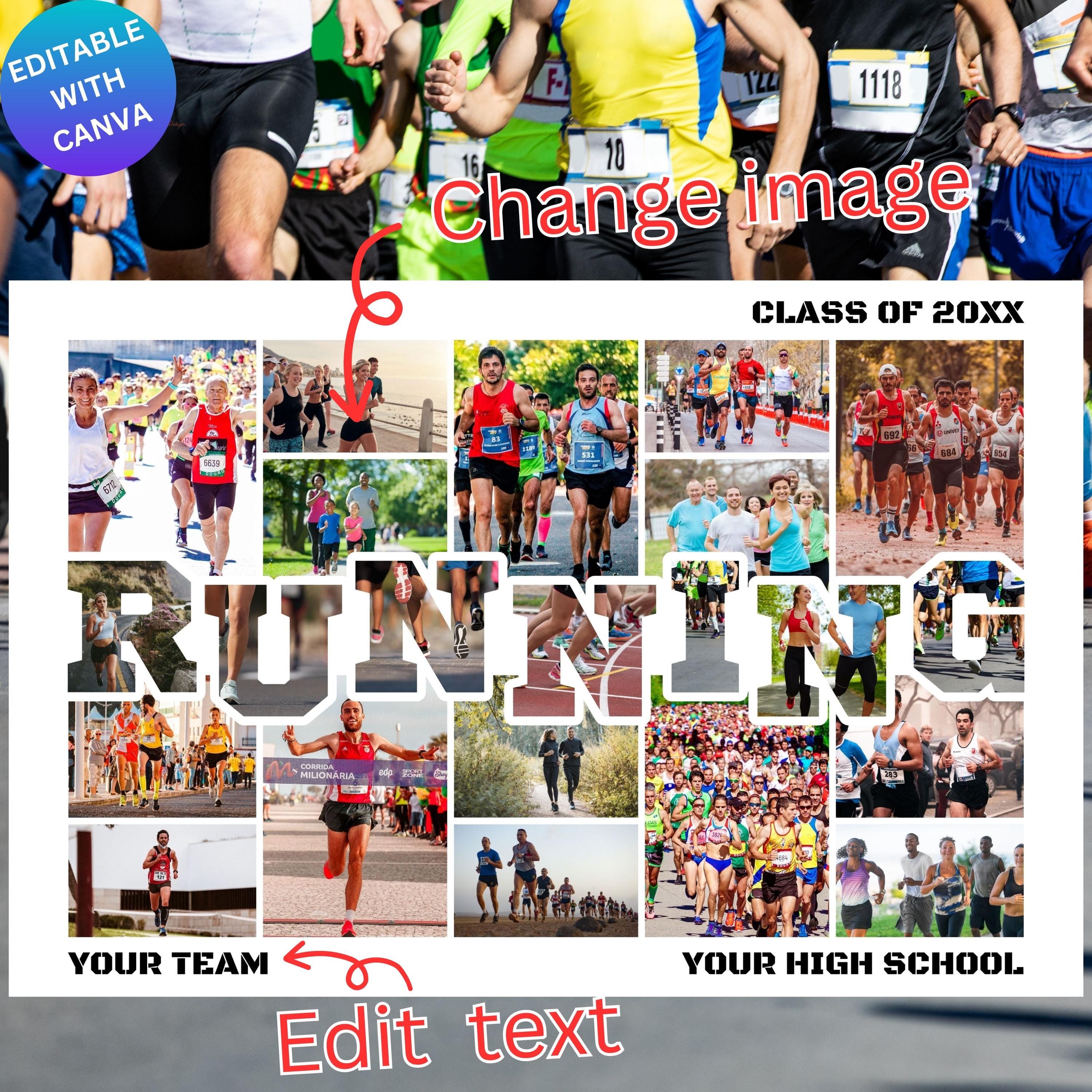 Running Photo Collage Template: Customizable Marathon Keepsake (digital ...