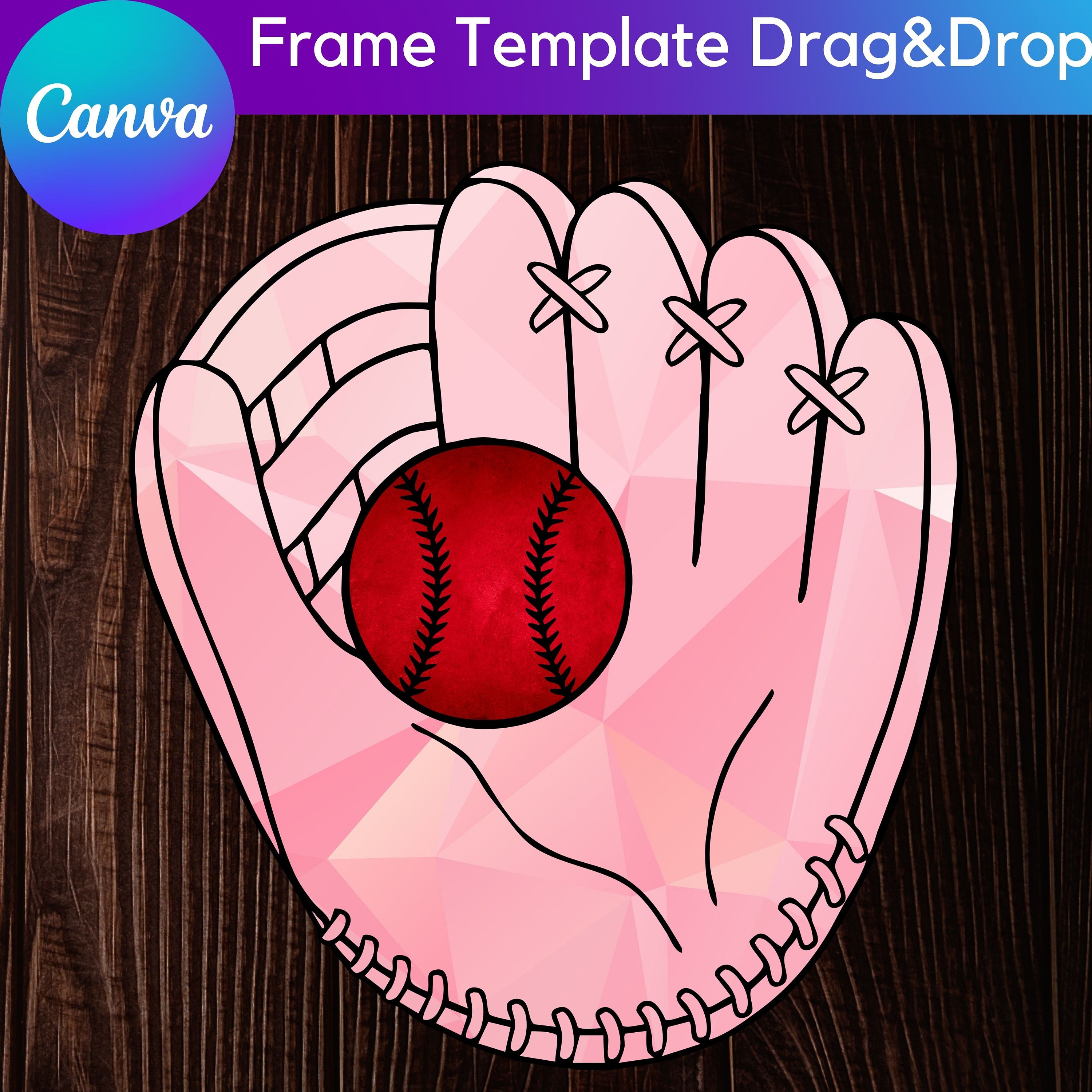 Baseball Canva Frame Template Bundle: Drag & Drop Sports Design ...