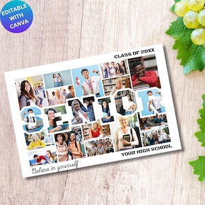 Senior Photo Collage Template: Graduation Keepsake (digital Download ...