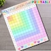 Pastel Theme Printable Multiplication Chart for Kids,multiplication ...