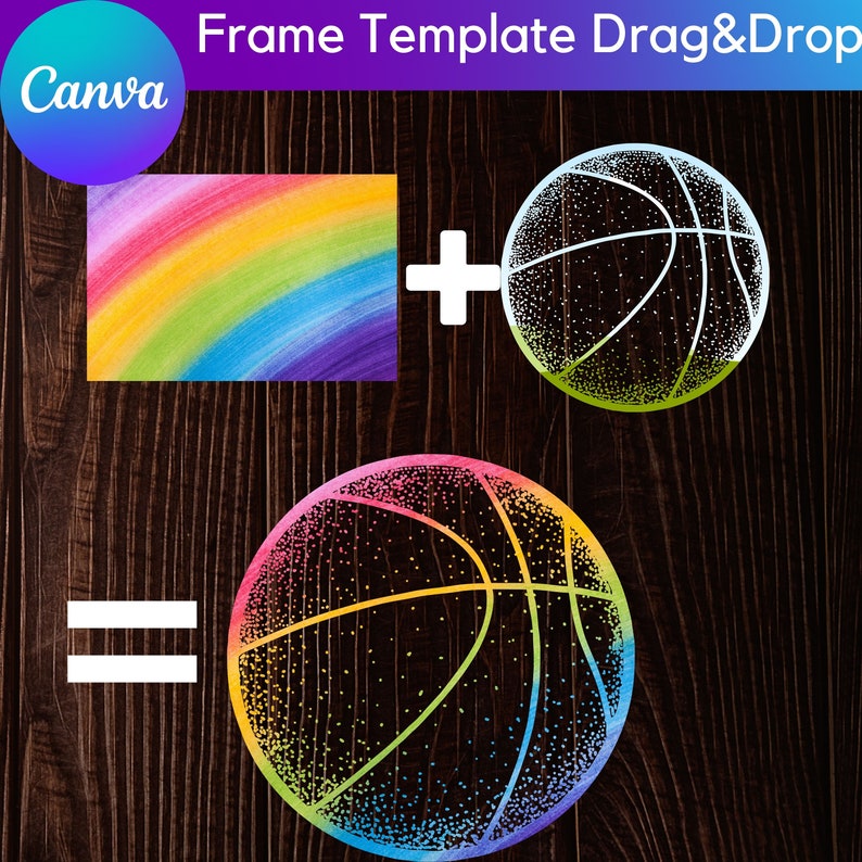 Basketball Canva Frame Template Bundle: Drag & Drop Design (digital ...