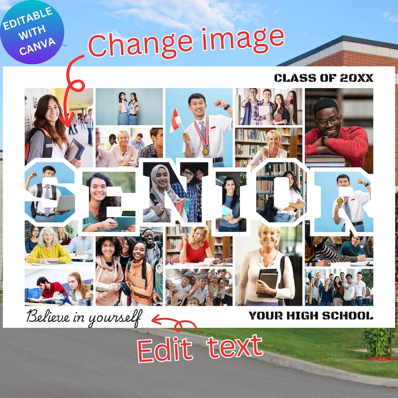 Senior Photo Collage Template: Graduation Keepsake (digital Download ...