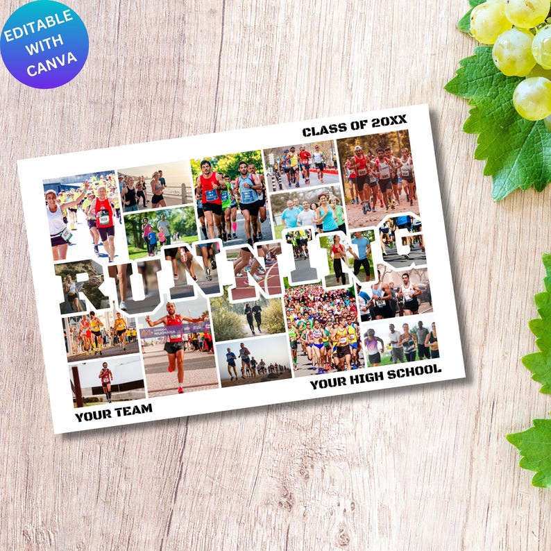 Running Photo Collage Template: Customizable Marathon Keepsake (digital ...