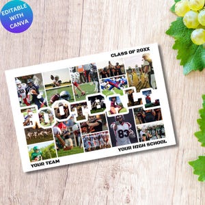 Football Photo Collage Template: Customizable Senior Night Gift ...
