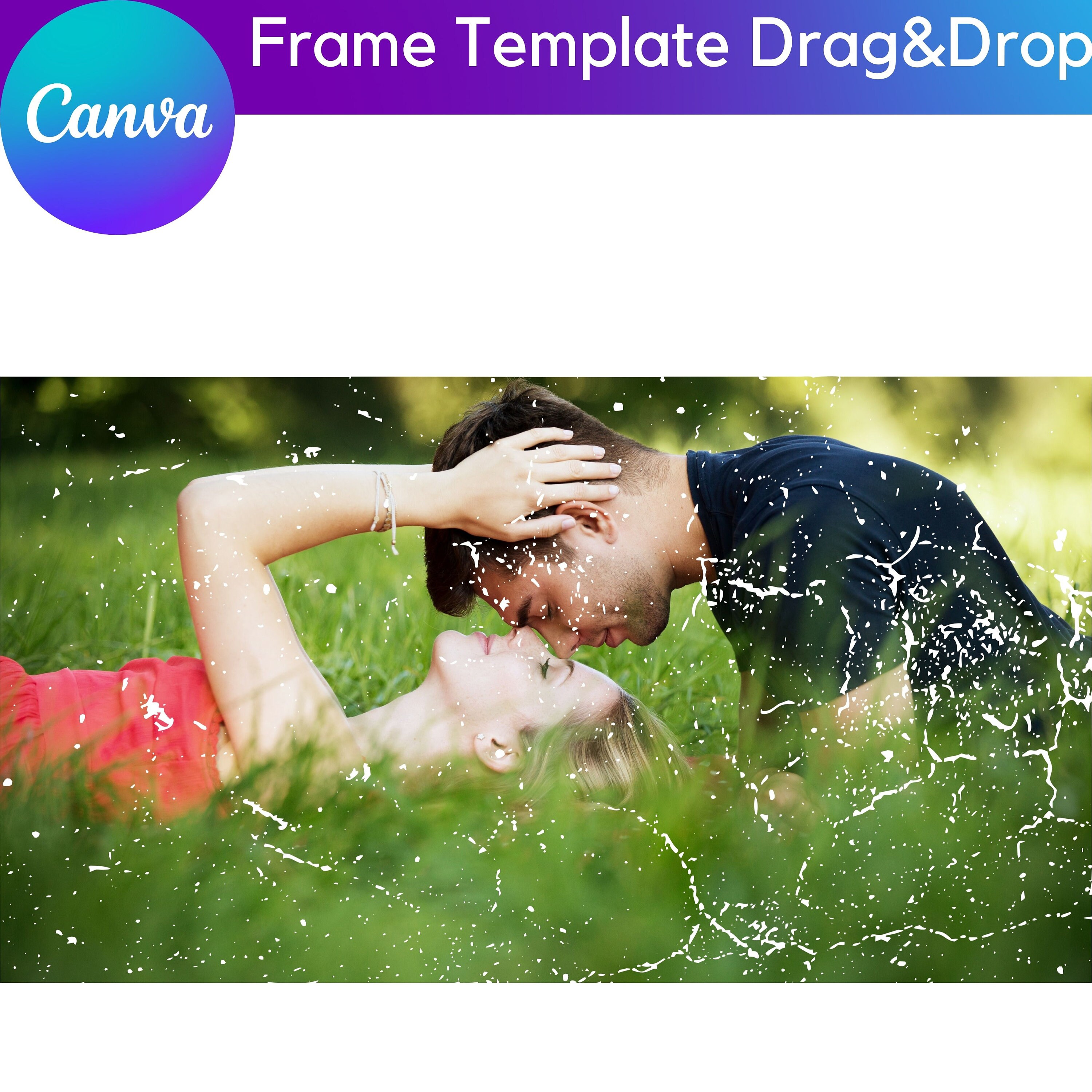 Bleach Effect Distressed Texture Canva Frames Bundle,easy Drag and Drop ...