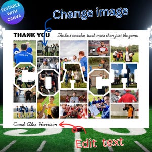 Coach Photo Collage Canva Frame: Customizable Sports Gift (digital ...