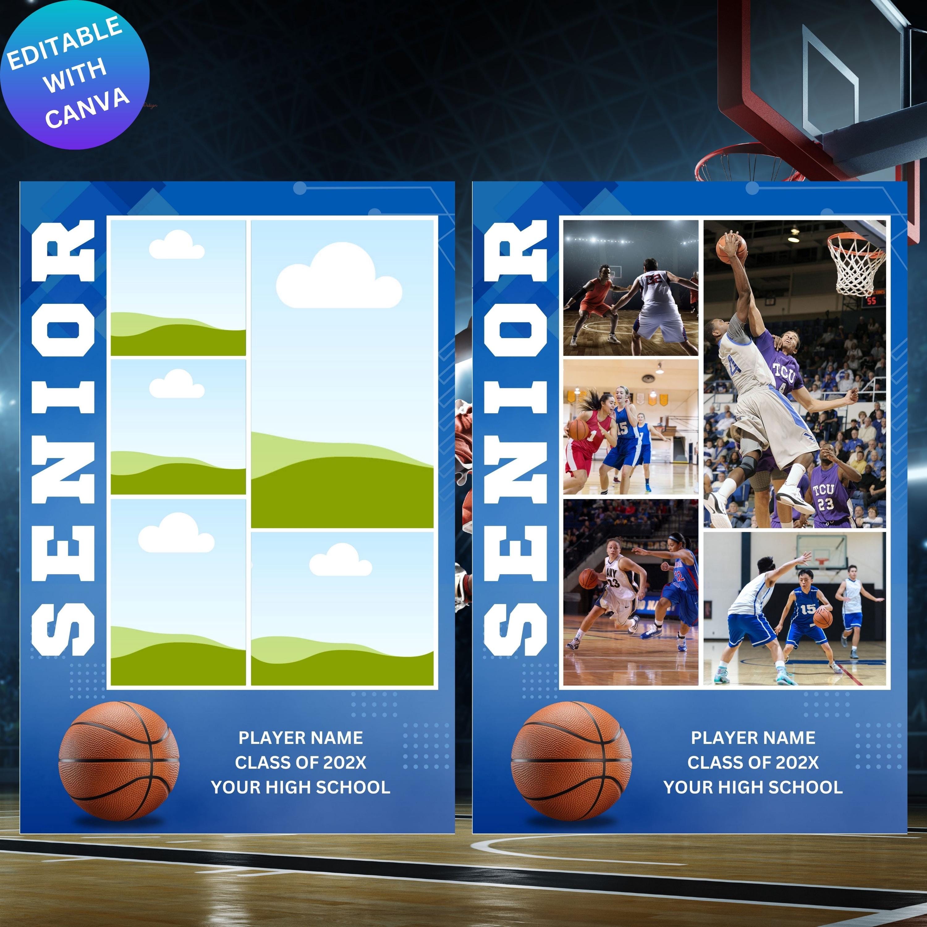 Basketball Senior Night Poster Template: Editable Canva Frame (digital ...