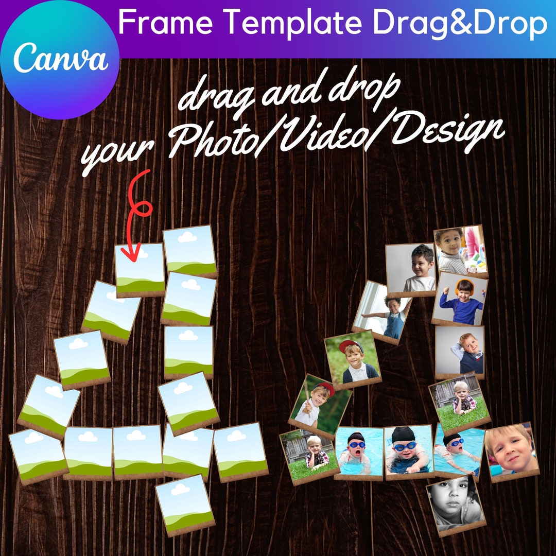 Four Photo Collage Canva Frame,four Year Old Birthday Gift,photos ...