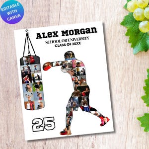 Boxing Photo Collage Canva Frame Template, Customizable Boxing Keepsake ...