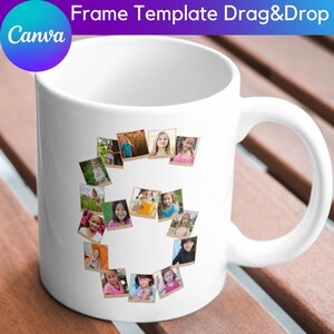 Six Photo Collage Canva Frame,six Year Old Birthday Gift,photos Number ...