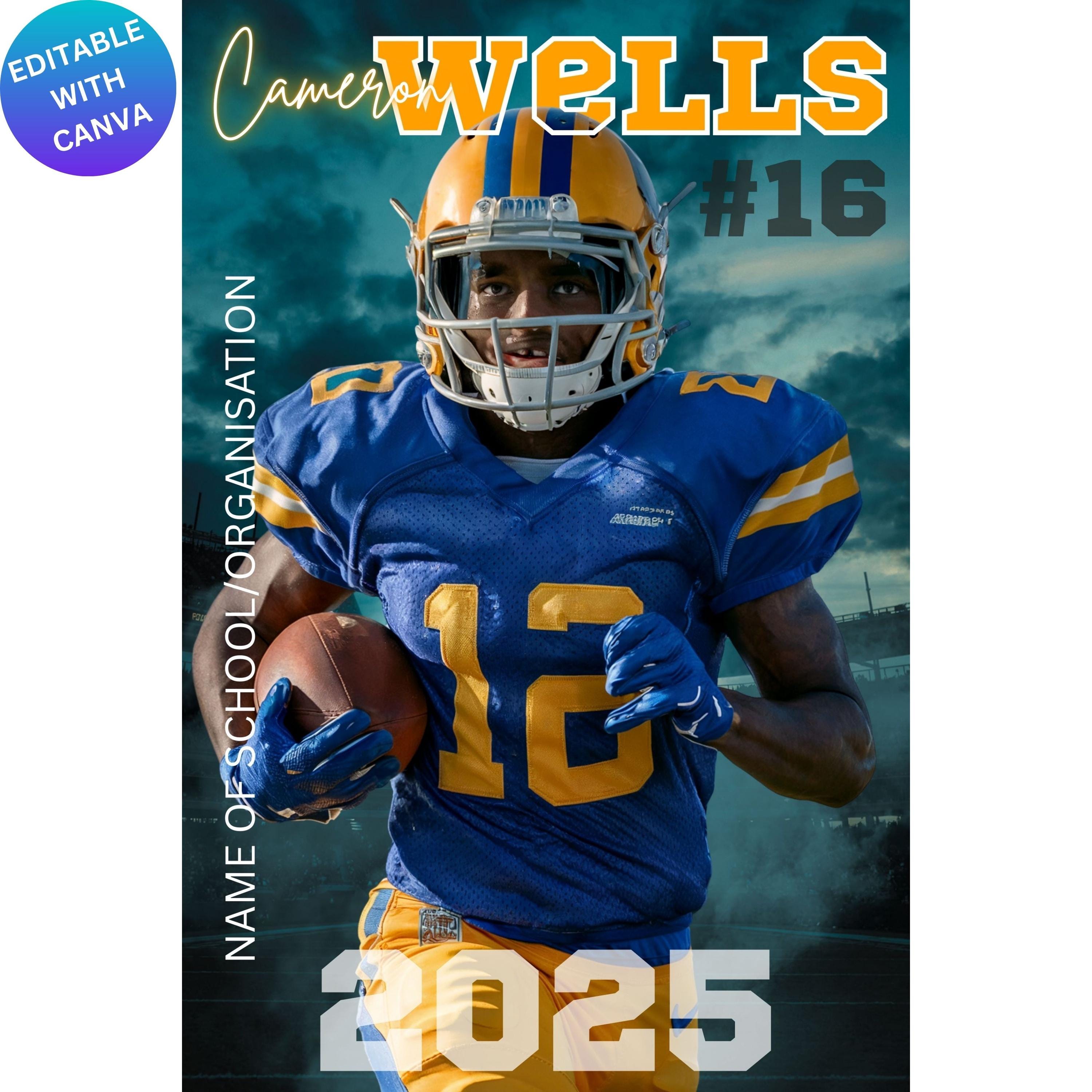 Football Senior Night Poster Template: Editable Canva Banner (digital ...