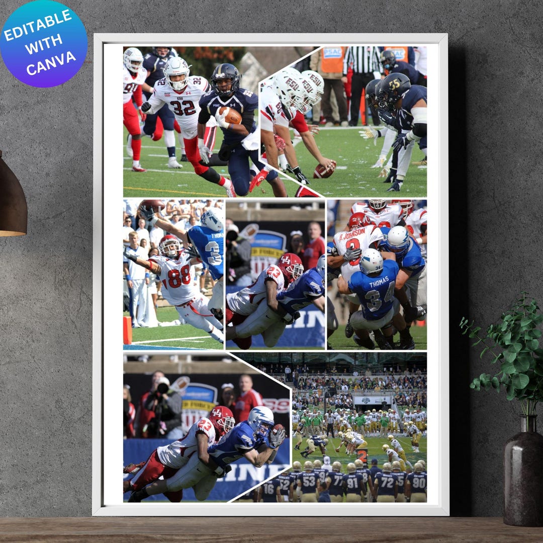 Sports Team Photo Collage Canva Frame Template,minimalist Sports Memory ...