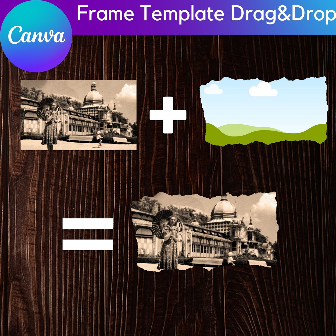 16 Torn Paper Border Canva Frames Bundle,easy Drag and Drop,editable ...