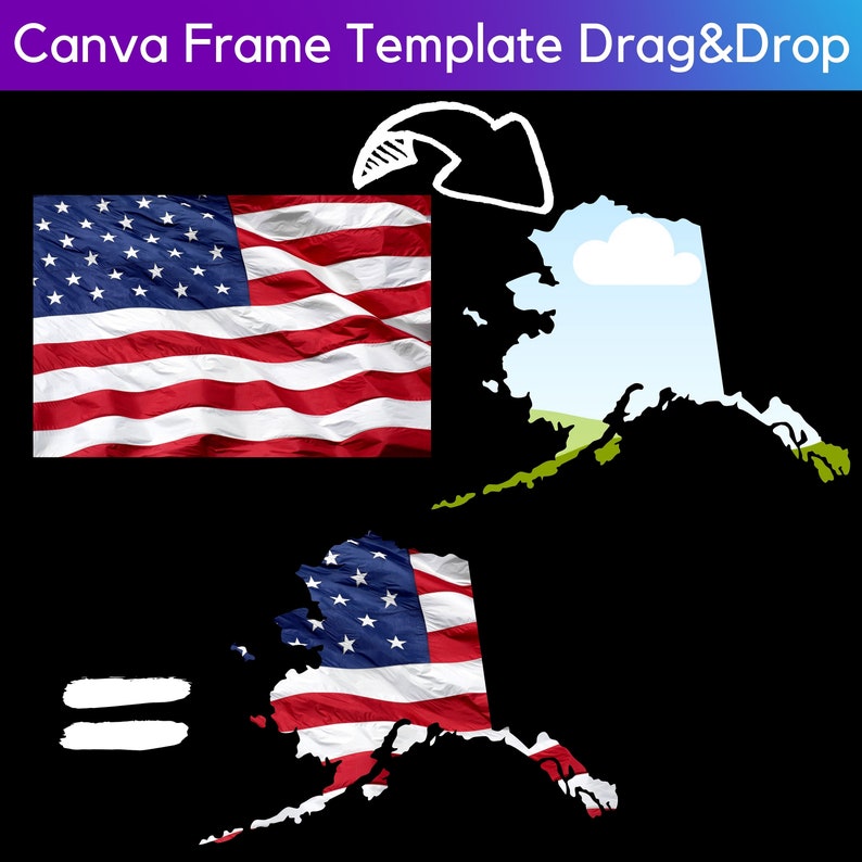 50 States of America Map Canva Frame Template Bundle,usa Map Canva,easy ...